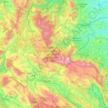 Mapa topográfico Parco Nazionale del Gran Sasso e Monti della Laga ...