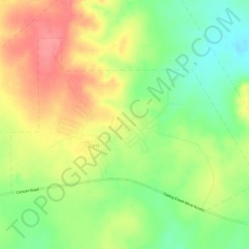 Mapa topográfico Tieri, altitud, relieve